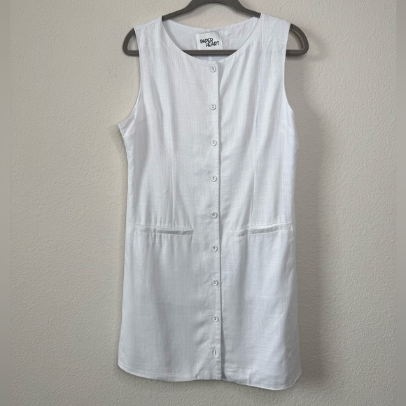 Paper Heart | Dresses | Paper Heart White Linen Blend Sleeveless ...